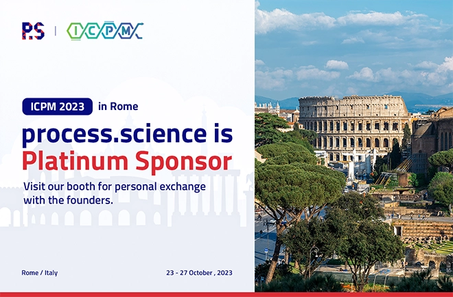 Patrocinador Platinum da process.science no ICPM 2023 em Roma | process.science